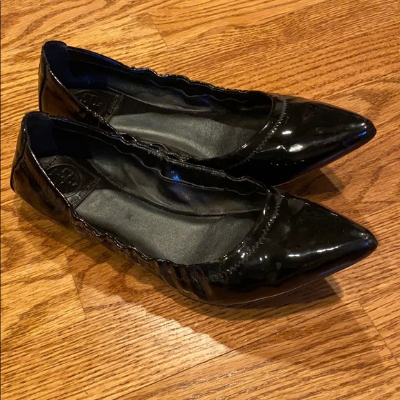 Tory Burch | Shoes | Tory Burch Black Patent Pointy Toe Flats | Poshmark